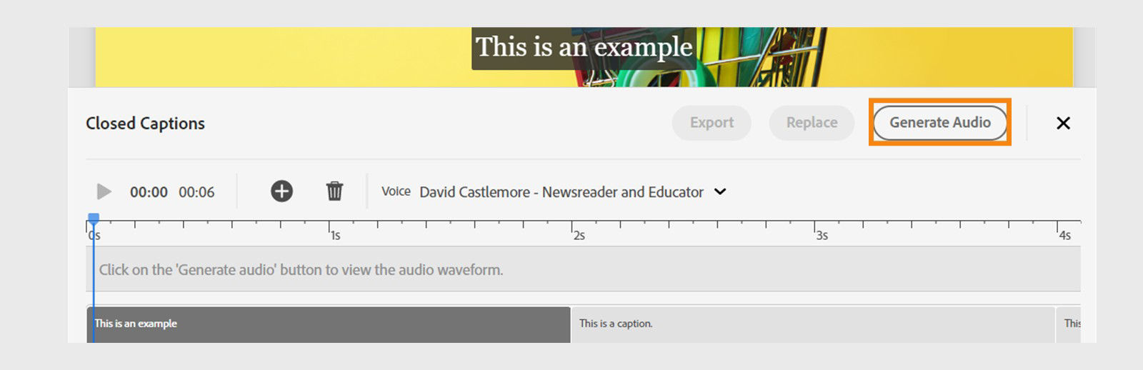Add and edit audio in Adobe Captivate